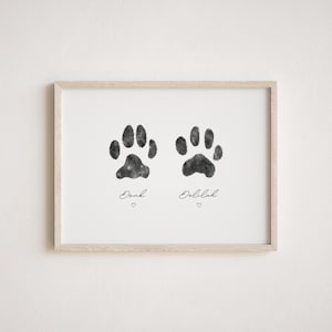 Custom Double Dog Paw Print From Photo | Two Dog Paw Print Digital Art ...