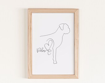 Boxer Outline Drawing - Etsy