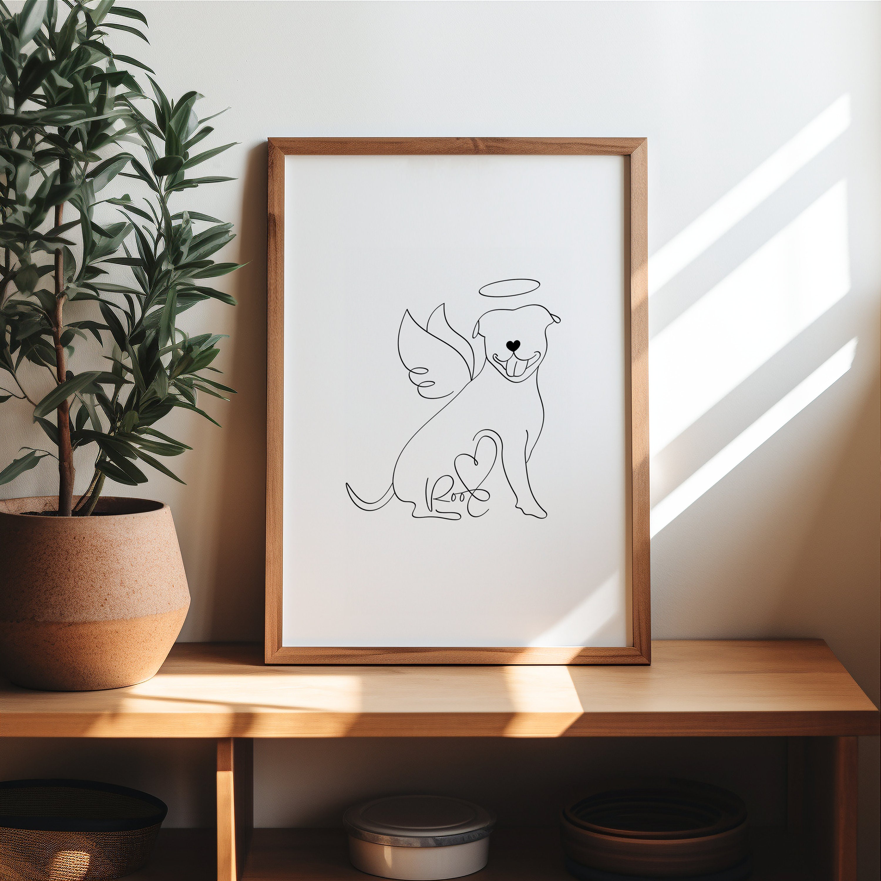 Personalised Blue Staffordshire Terrier Angel Digital Portrait | Staffy ...