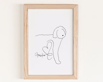Labradoodle Line Drawing - Etsy