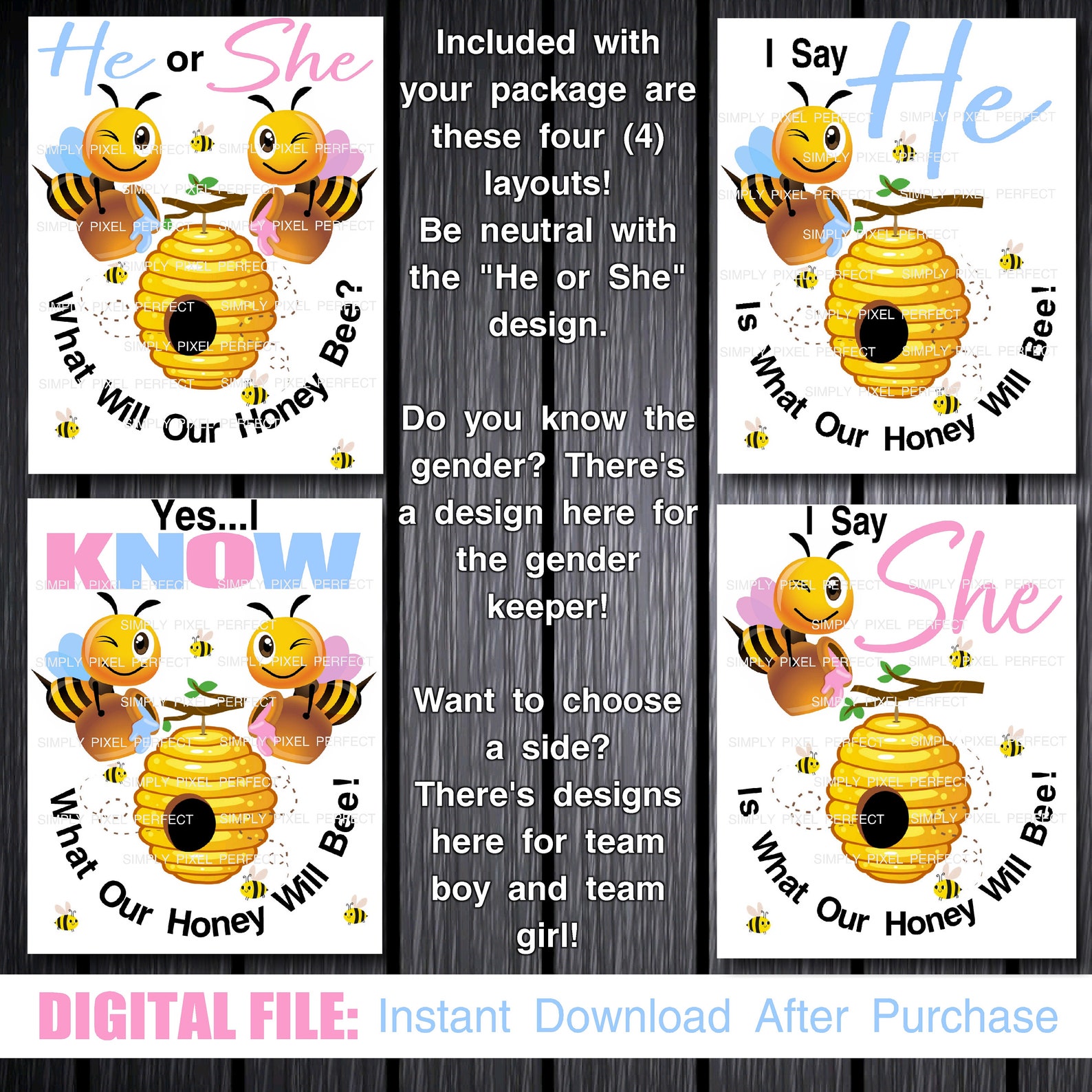 Honey Bee Gender Reveal What Will It Bee What Will Baby - Etsy