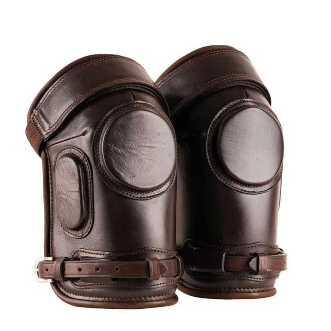 2 Strap Polo & Riding Knee Guards, Durable Leather With Padded Design ...