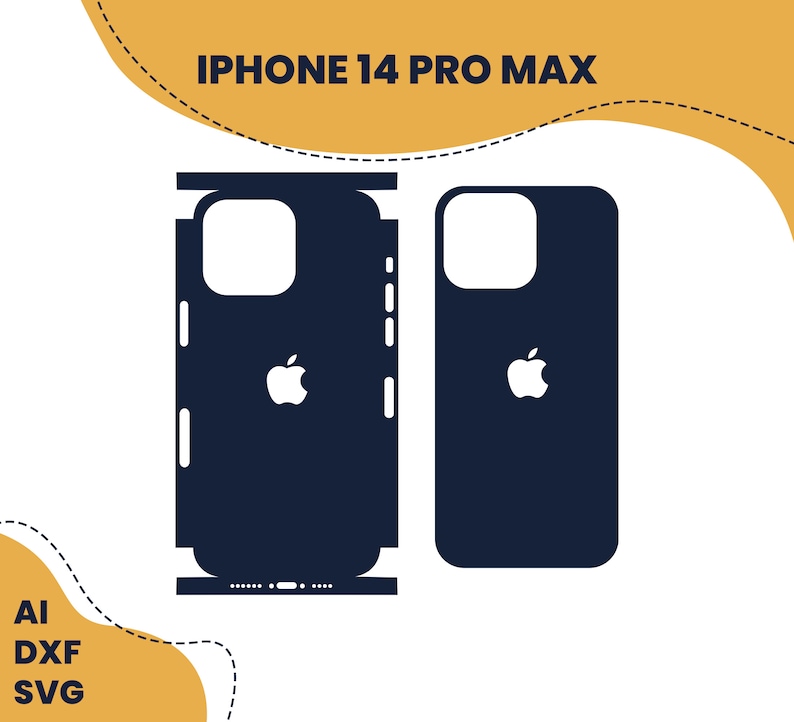 Apple iPhone 14 Pro Max Cutting Template for Skin and Sticker - Cutting ...