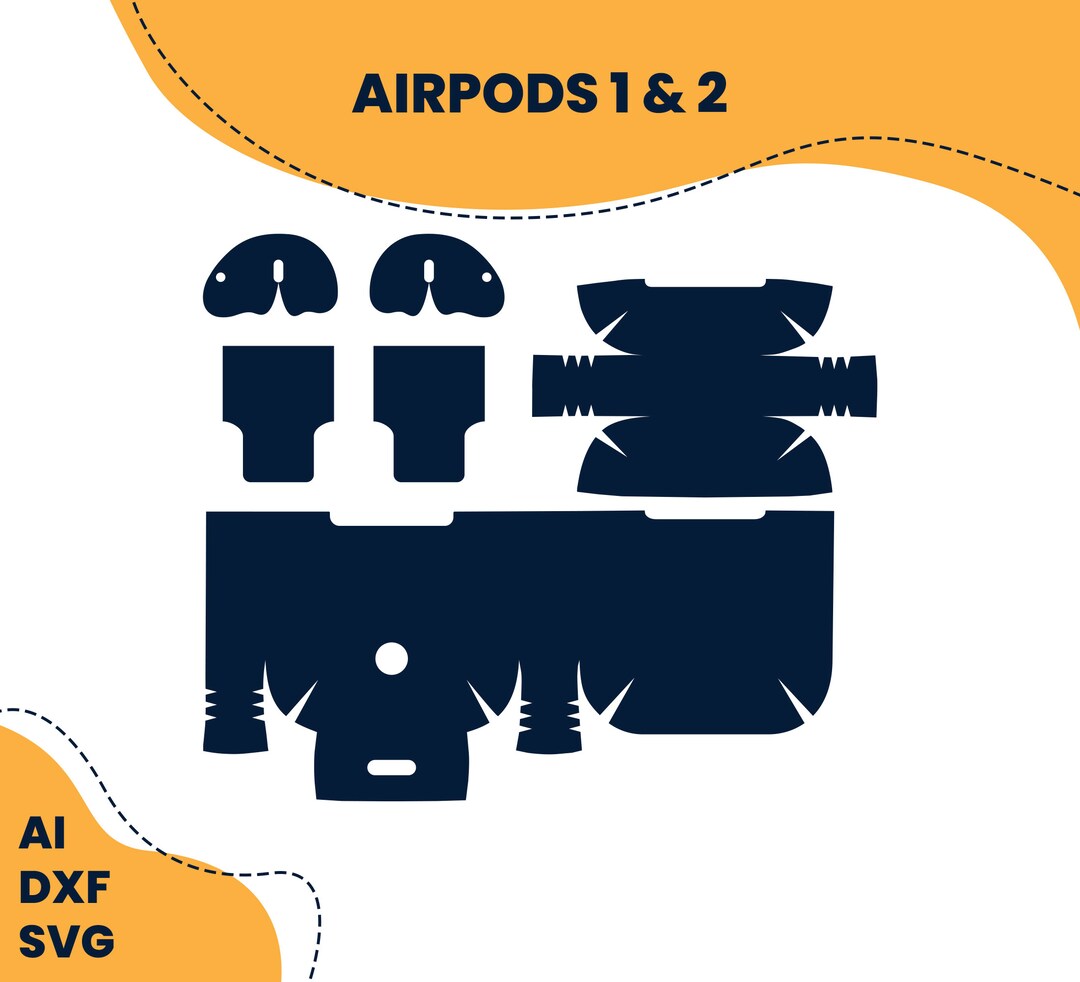 Airpods 1 2 Cutting Template for Skin and Sticker - Cutting Template Aİ ...