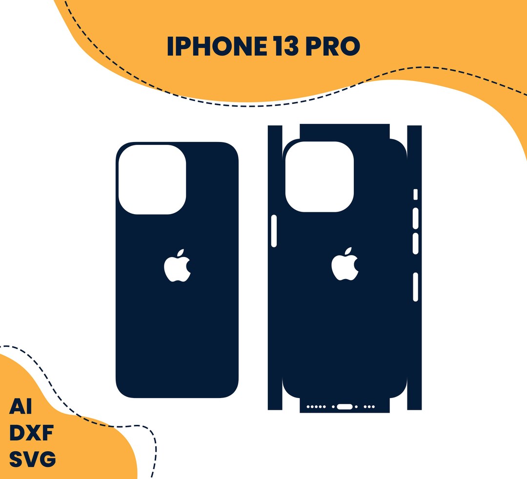 Apple iPhone 13 Pro Cutting Template for Skin and Sticker - Cutting ...