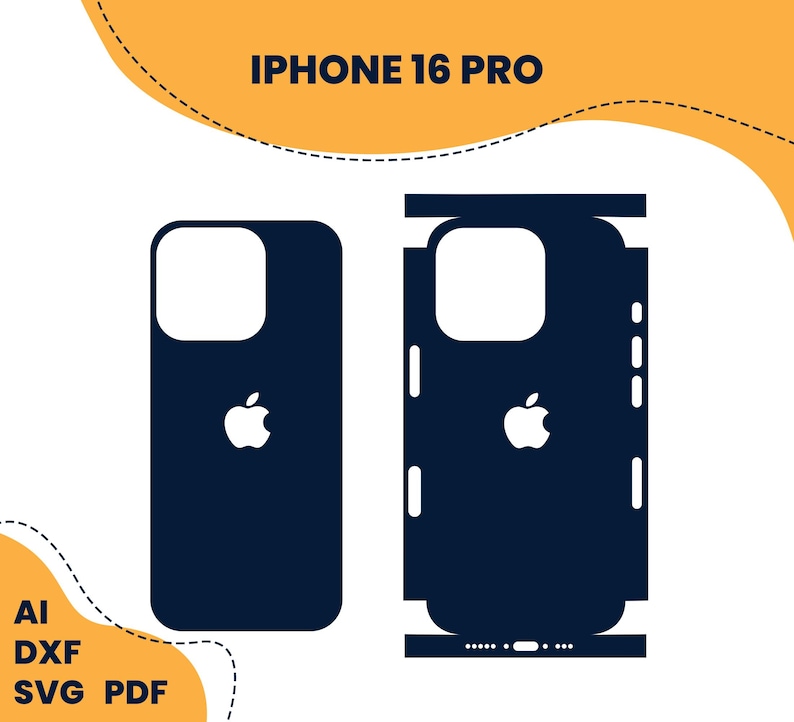 Apple iPhone 16 PRO Cutting Template for Skin and Sticker - Cutting ...