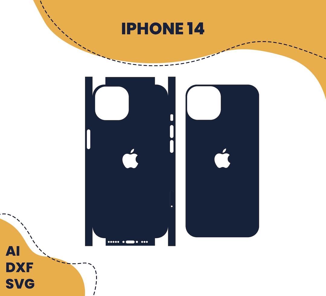 Apple iPhone 14 Cutting Template for Skin and Sticker - Cutting ...