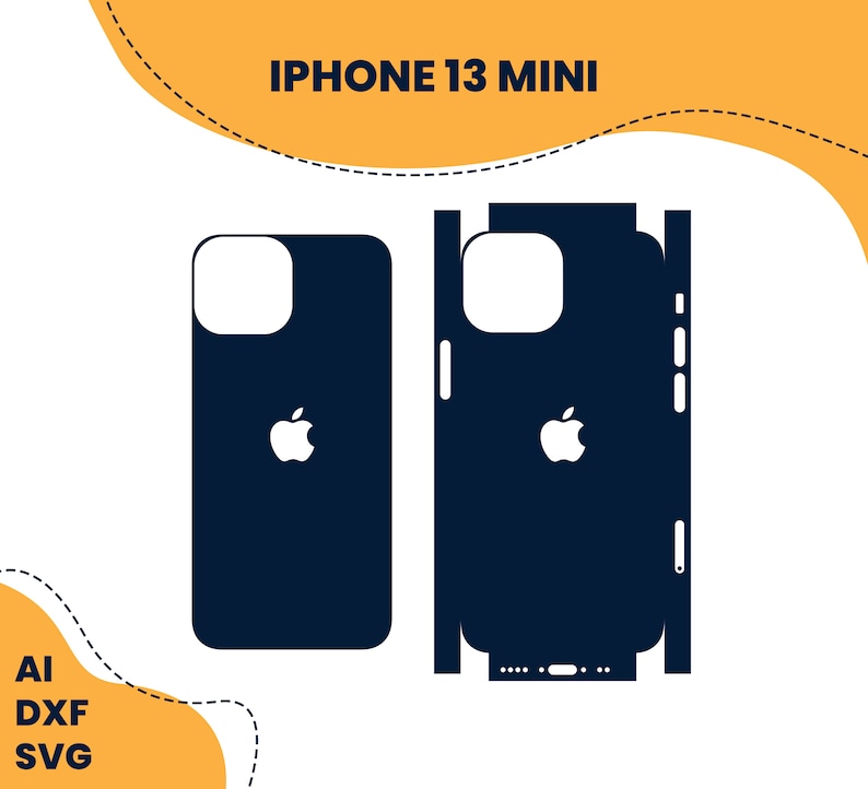 Apple iPhone 13 Mini Cutting Template for Skin and Sticker - Cutting ...