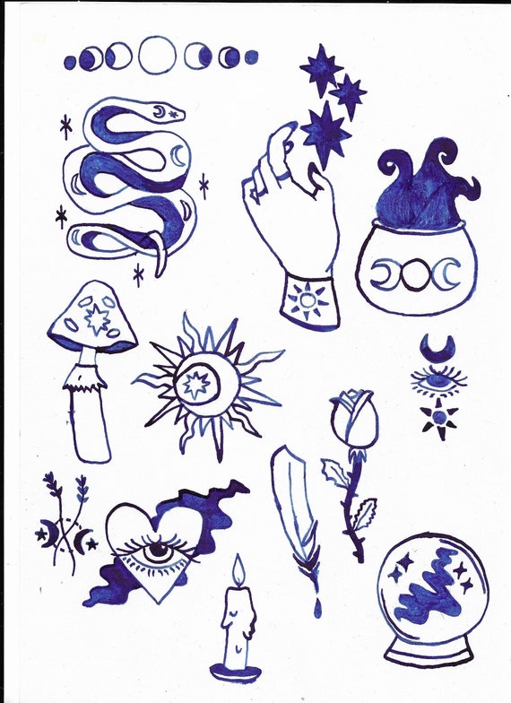 Witchy Drawings Downloadable PDF - Etsy
