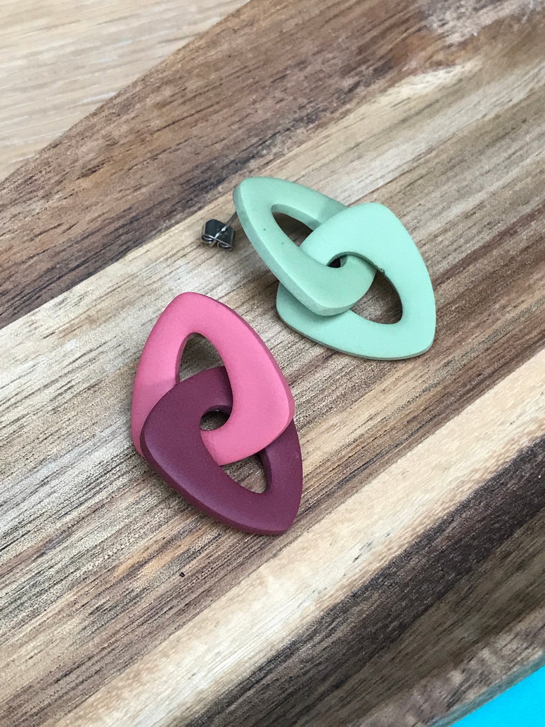 Custom STELLA Triangle Interlinked Studs Made to Order Large Choice of ...