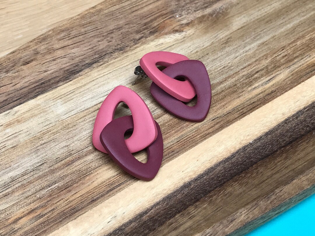 STELLA Triangle Interlinked Studs Made to Order With Large - Etsy