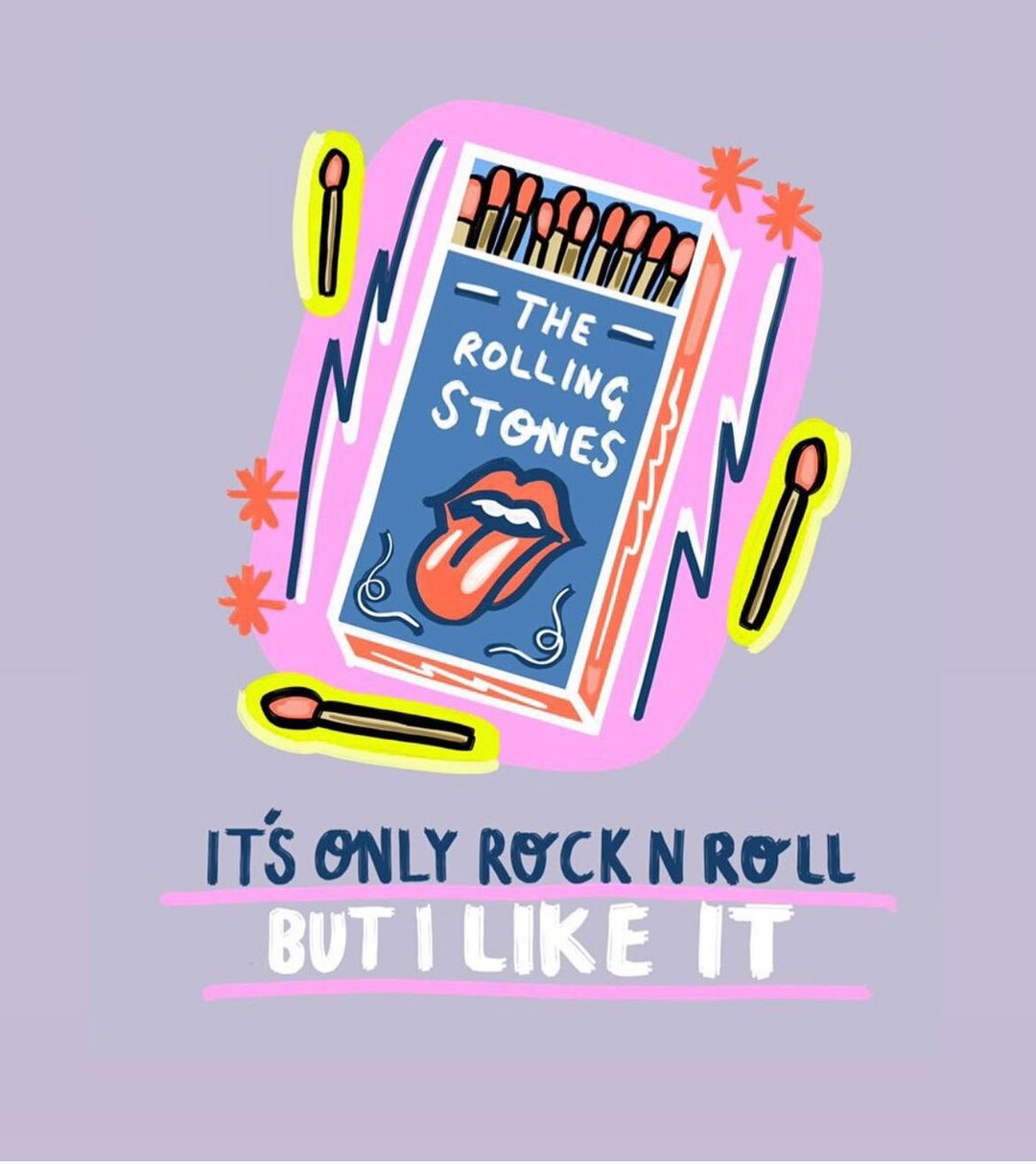Its Only Rock N Roll Art Print the Rolling Stones Wall Art Mick Jagger ...