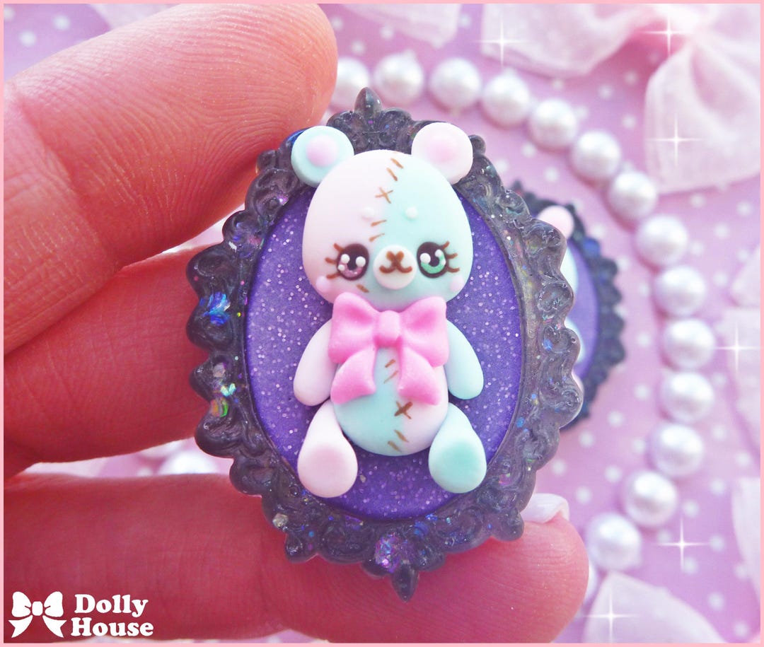 Kawaii Creepy Cute Bear Brooch by Dolly House - Etsy