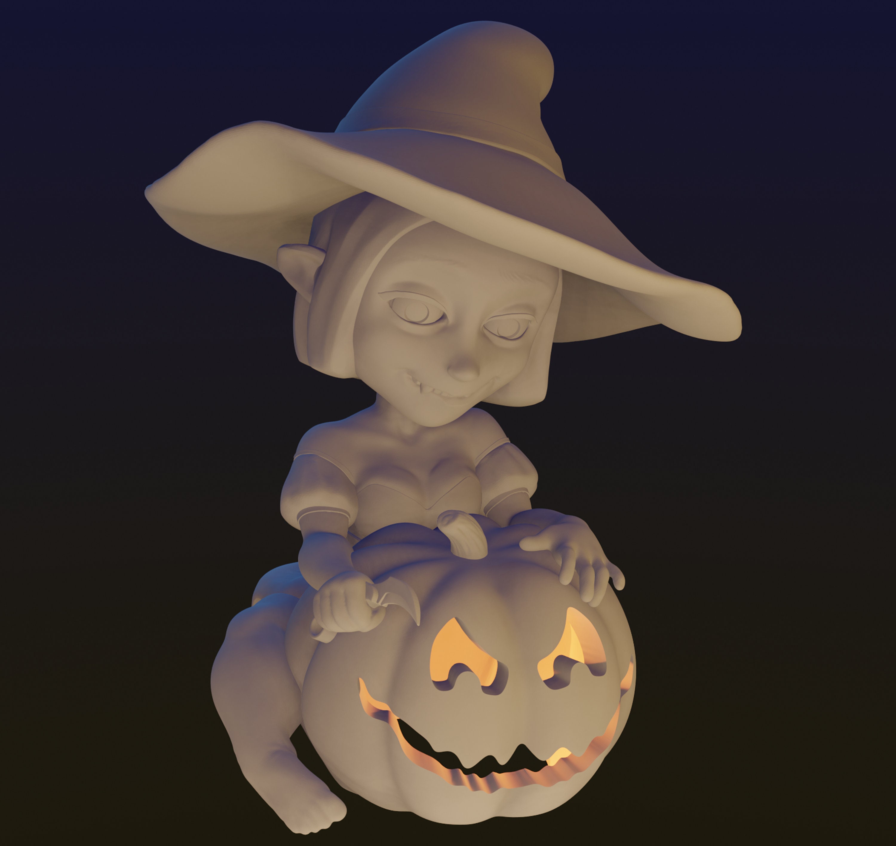 Witch Stl Model Halloween Pumpkin Stl 3d Print Model Ready - Etsy