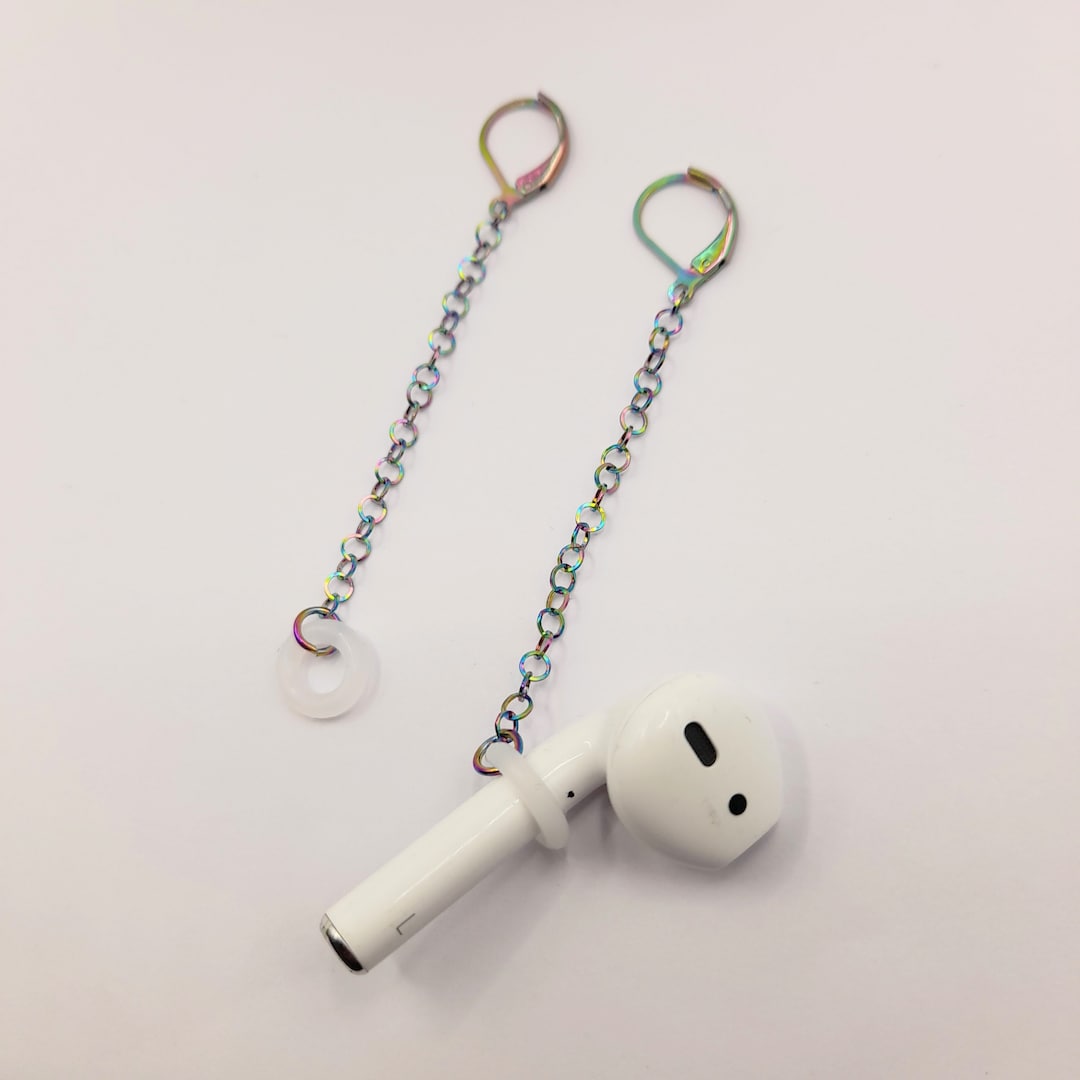 Rainbow Leverback Hook Wireless Earphone Earrings - Rose Gold Stainless ...