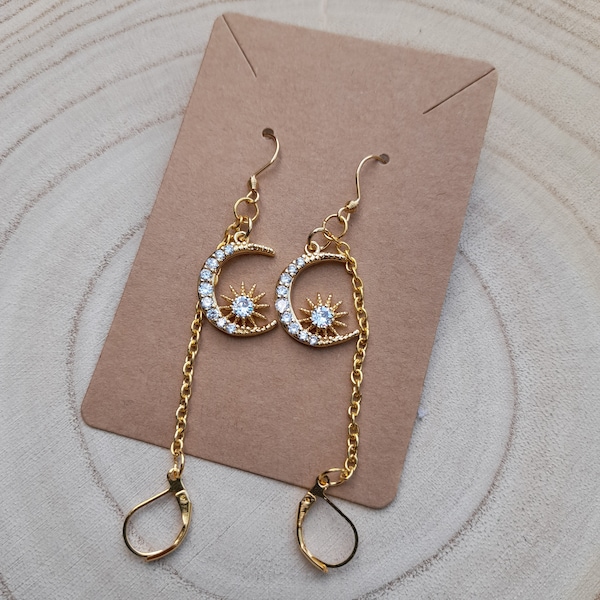 Moon Diamante Earrings - Etsy