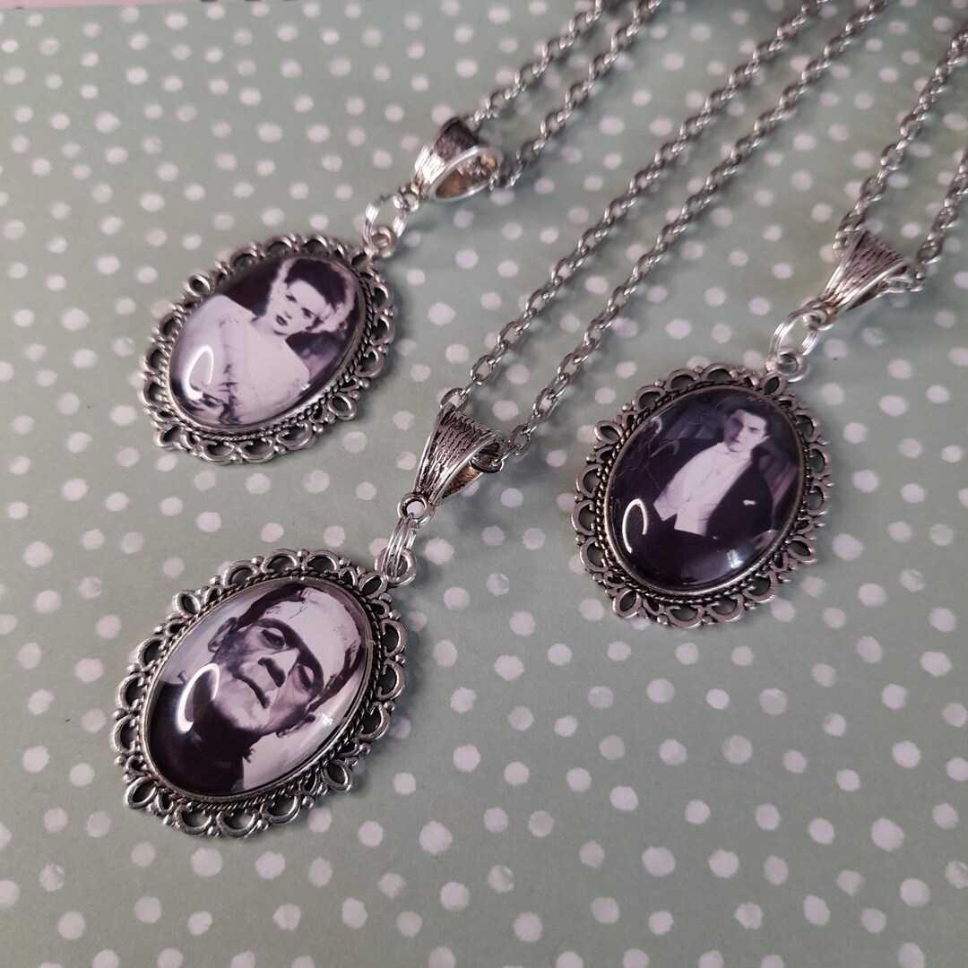 Hammer Horror Necklace Dracula Bride Frankenstein Jewellery Antique ...