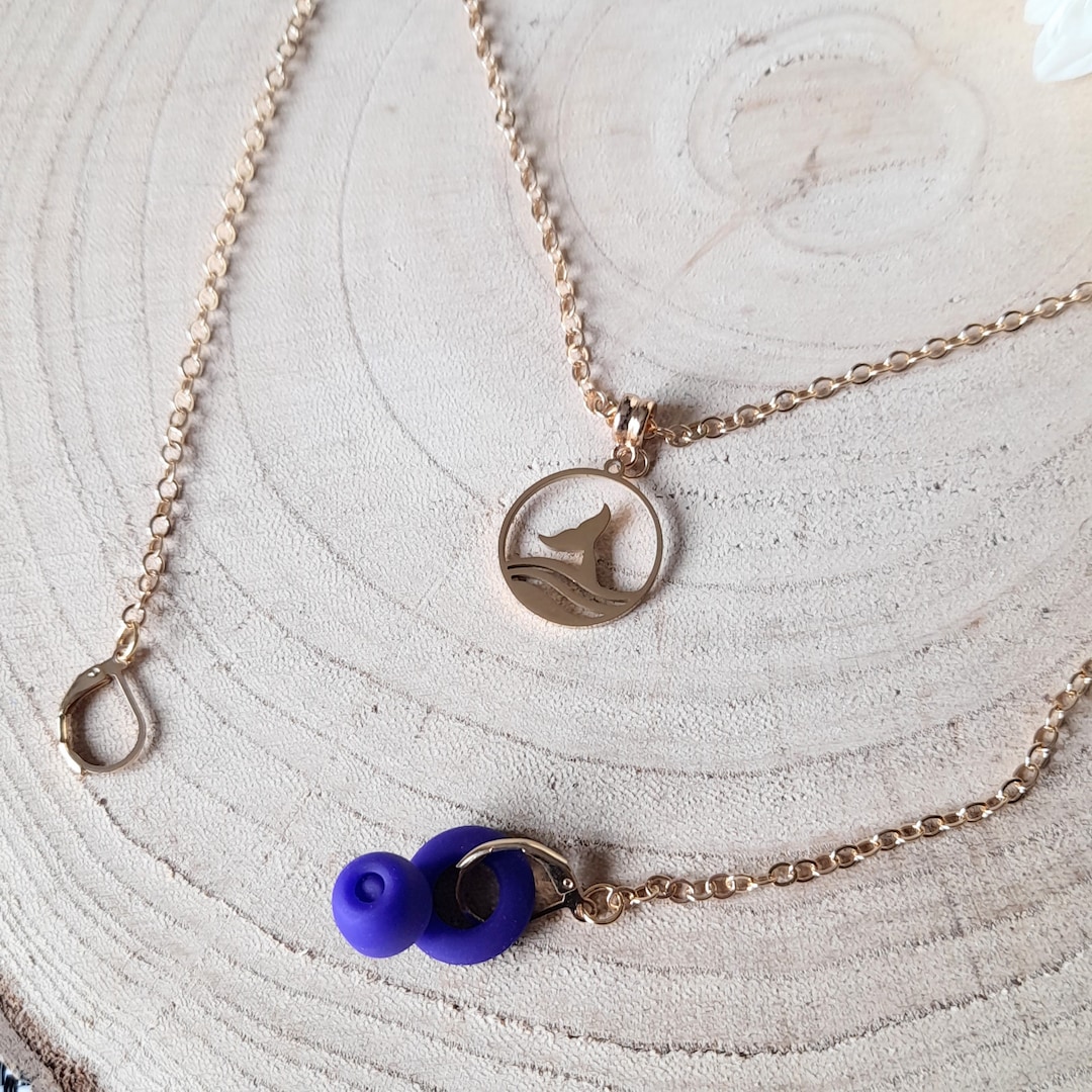 Gold Fish Whale Tail Loop Earplug Necklace - Anti Loss Ipod Chain ...