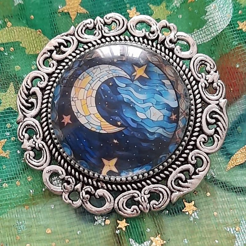 Moon Stone Brooches - Etsy UK