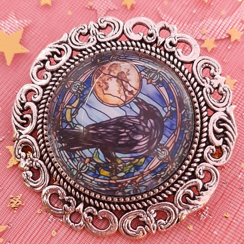 Raven Brooch - Etsy