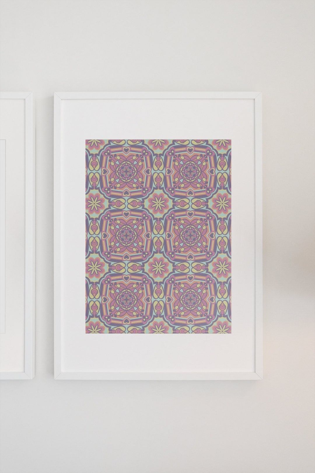 Pastel Tile Pastel Art Print Pattern Tile Print Original - Etsy