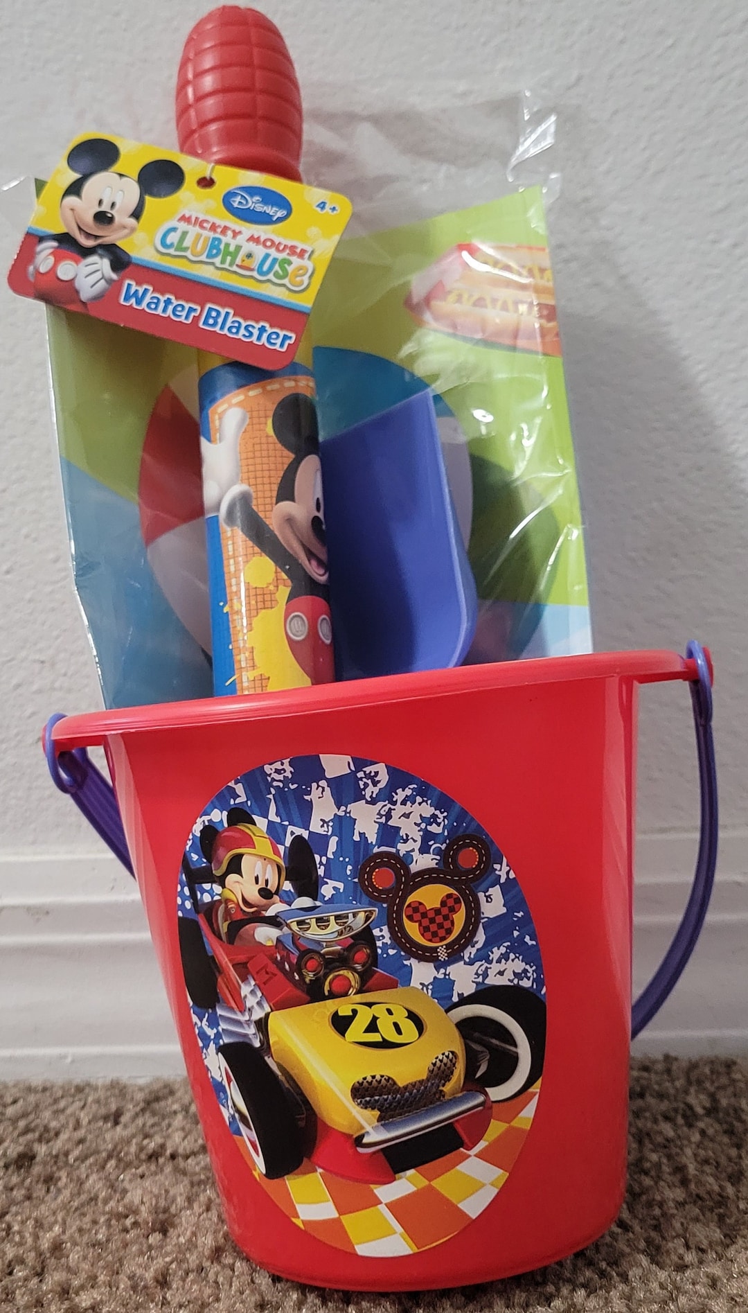 Beach Play Set Mickey Mouse, Sand Bucket, Shovel, Ball and Water Gun by ...