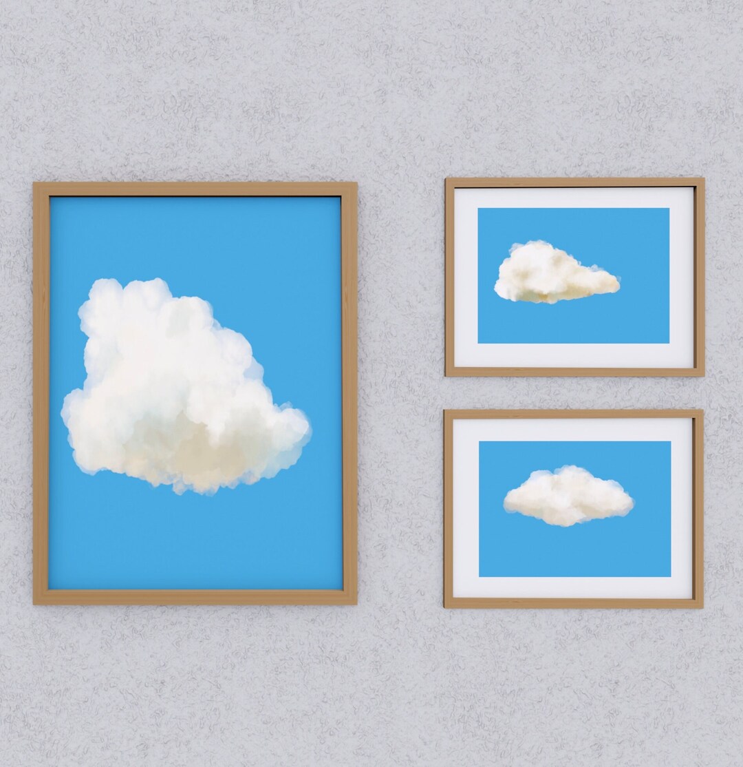 Clouds Artwork. Large Blue Sky Poster. Collection Poster. Abstract Art ...