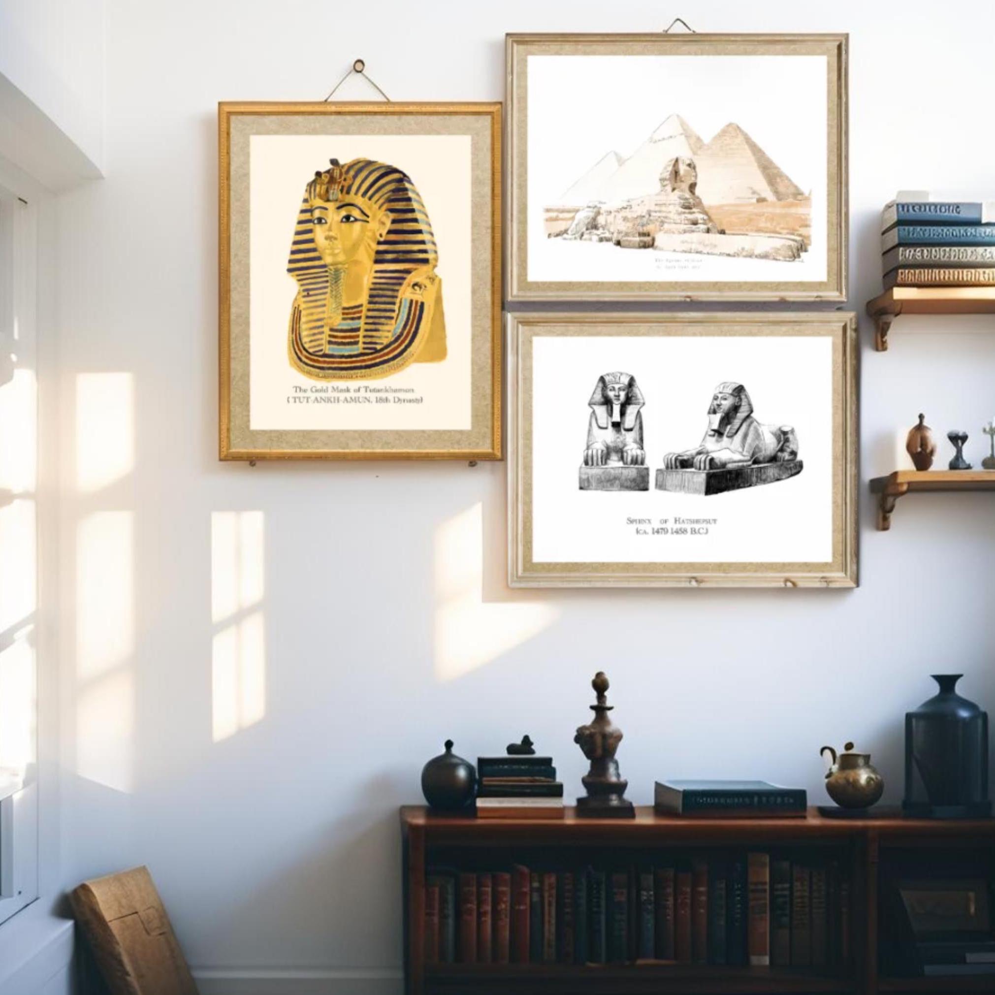 Ancient Egyptian Art, Great Sphinx, Wall Poster Set, Ancient Egypt Art ...