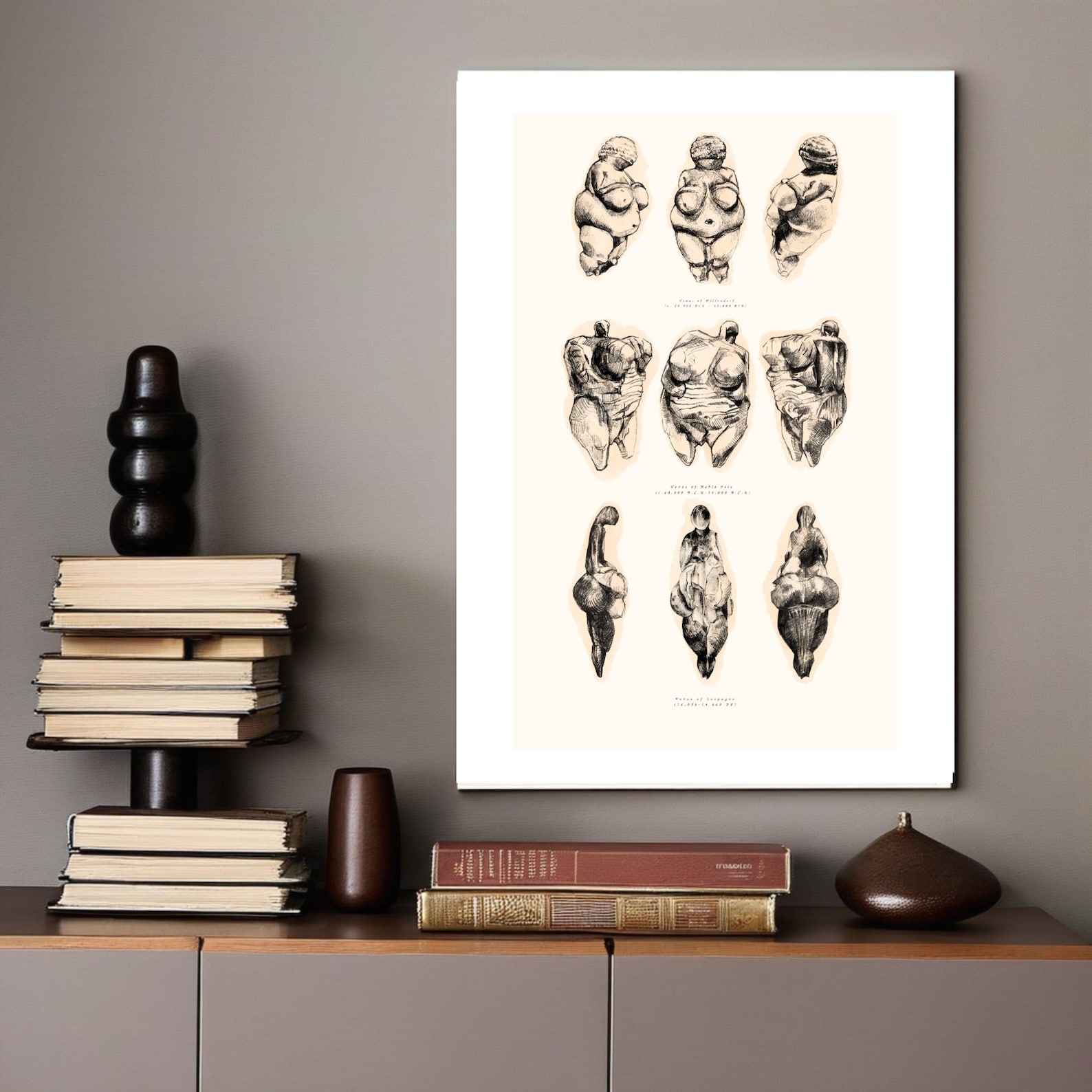Paleolithic Venus Poster, Venus of Willendorf Illustration, Art History ...