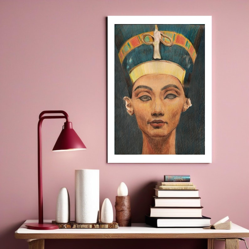 Nefertiti Poster, Ancient Egyptian Art, Nefertiti Bust, Archeology Art ...