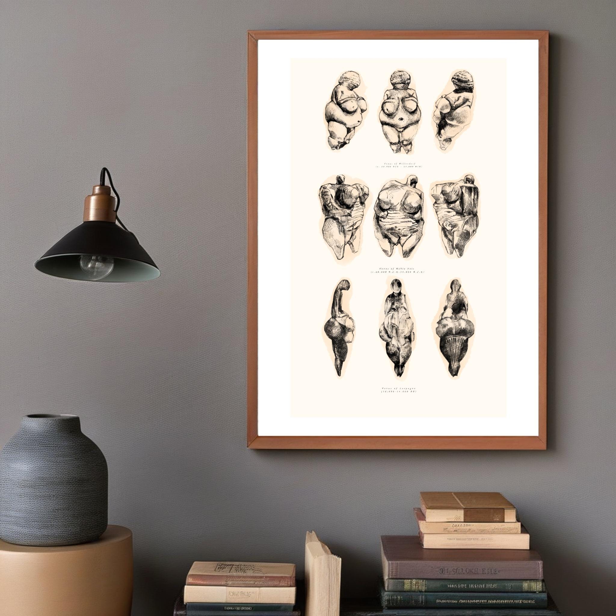 Paleolithic Venus Poster, Venus of Willendorf Illustration, Art History ...