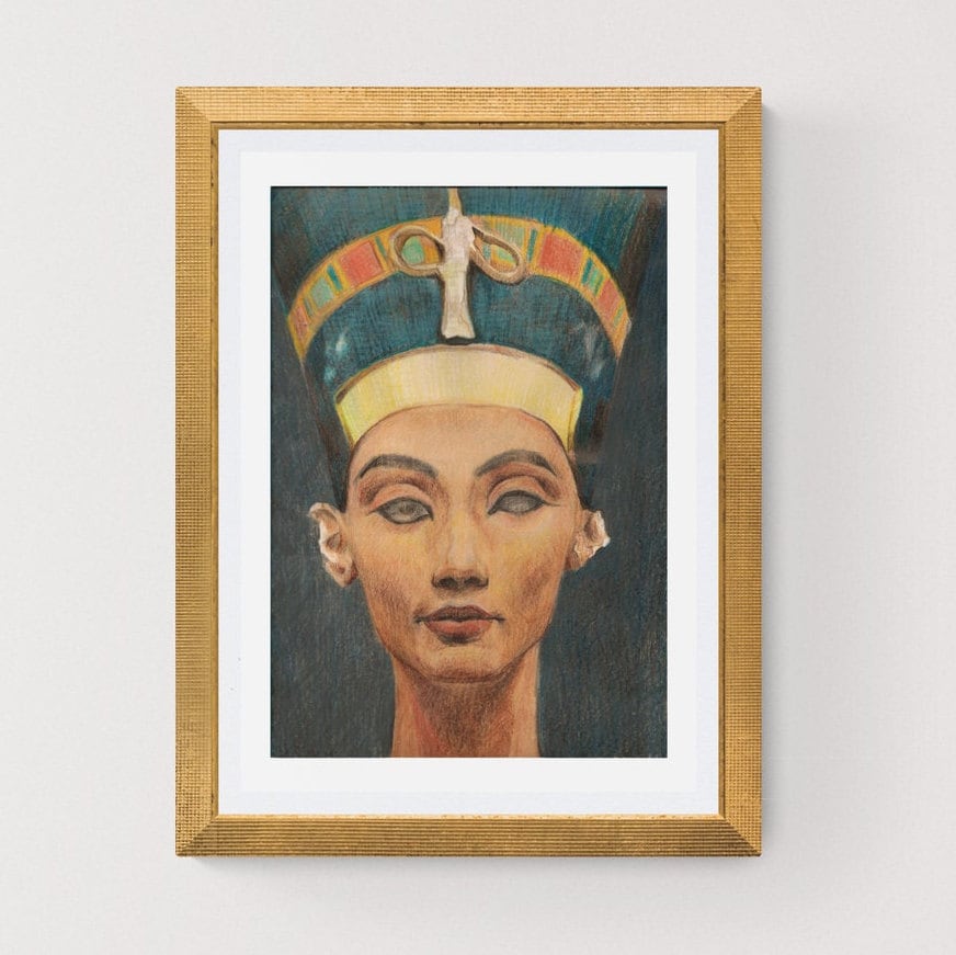 Nefertiti Poster, Ancient Egyptian Art, Nefertiti Bust, Archeology Art ...