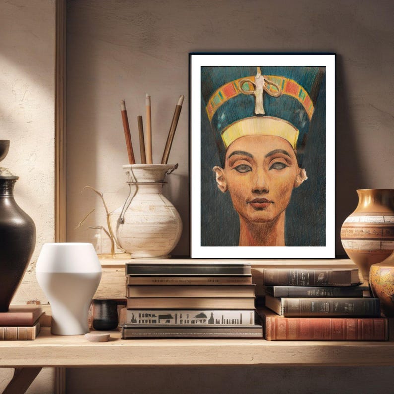 Nefertiti Poster, Ancient Egyptian Art, Nefertiti Bust, Archeology Art ...