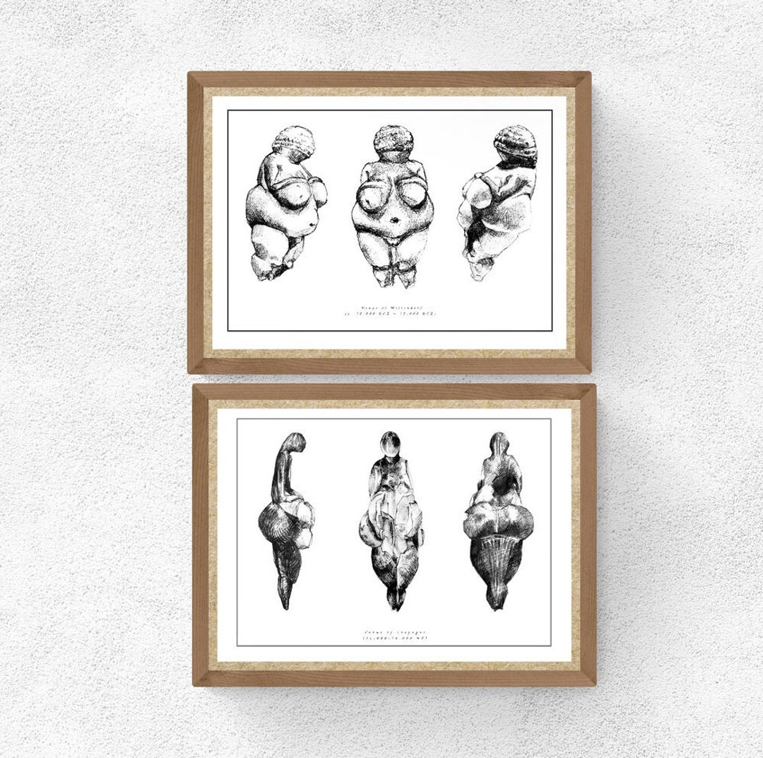Stone Age Poster, Venus of Willendorf, Venus of Lespugues, Scientific ...