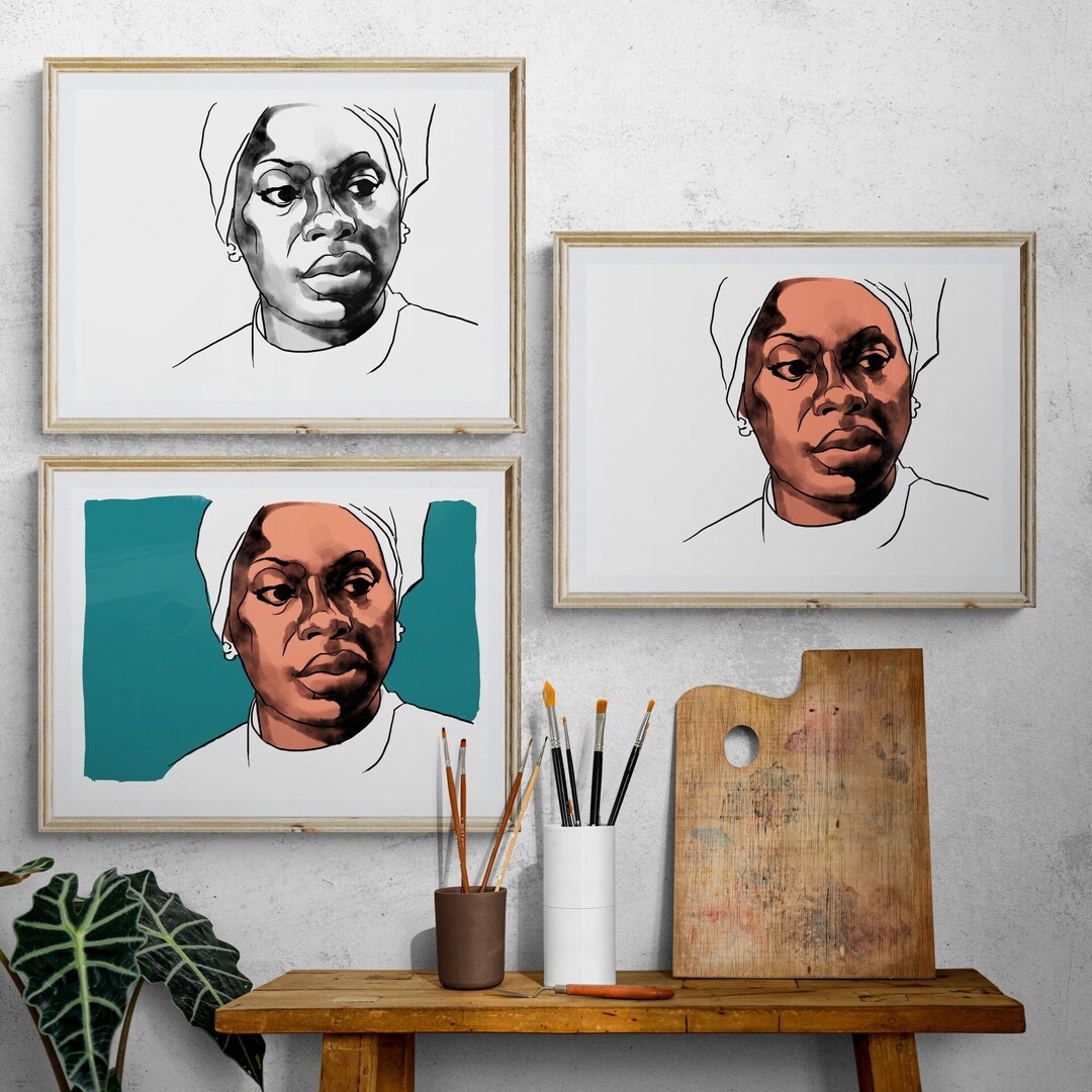 Nina Simone Print, Jazz Poster Set. Pop Art Wall Art Print. Unique Gift ...