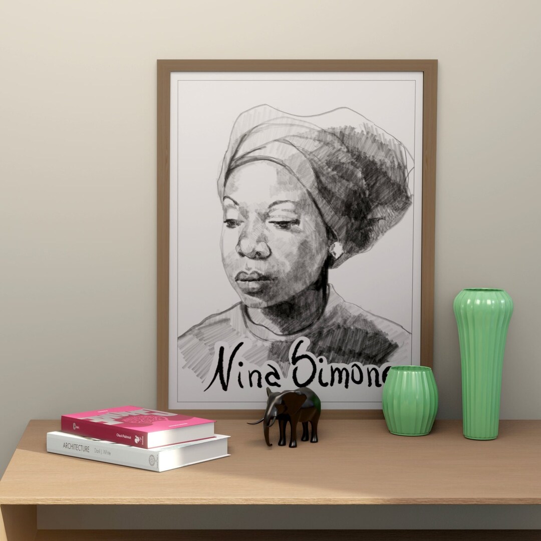 Nina Simone Poster Drawing Art Pencil Jazz Poster Digital - Etsy