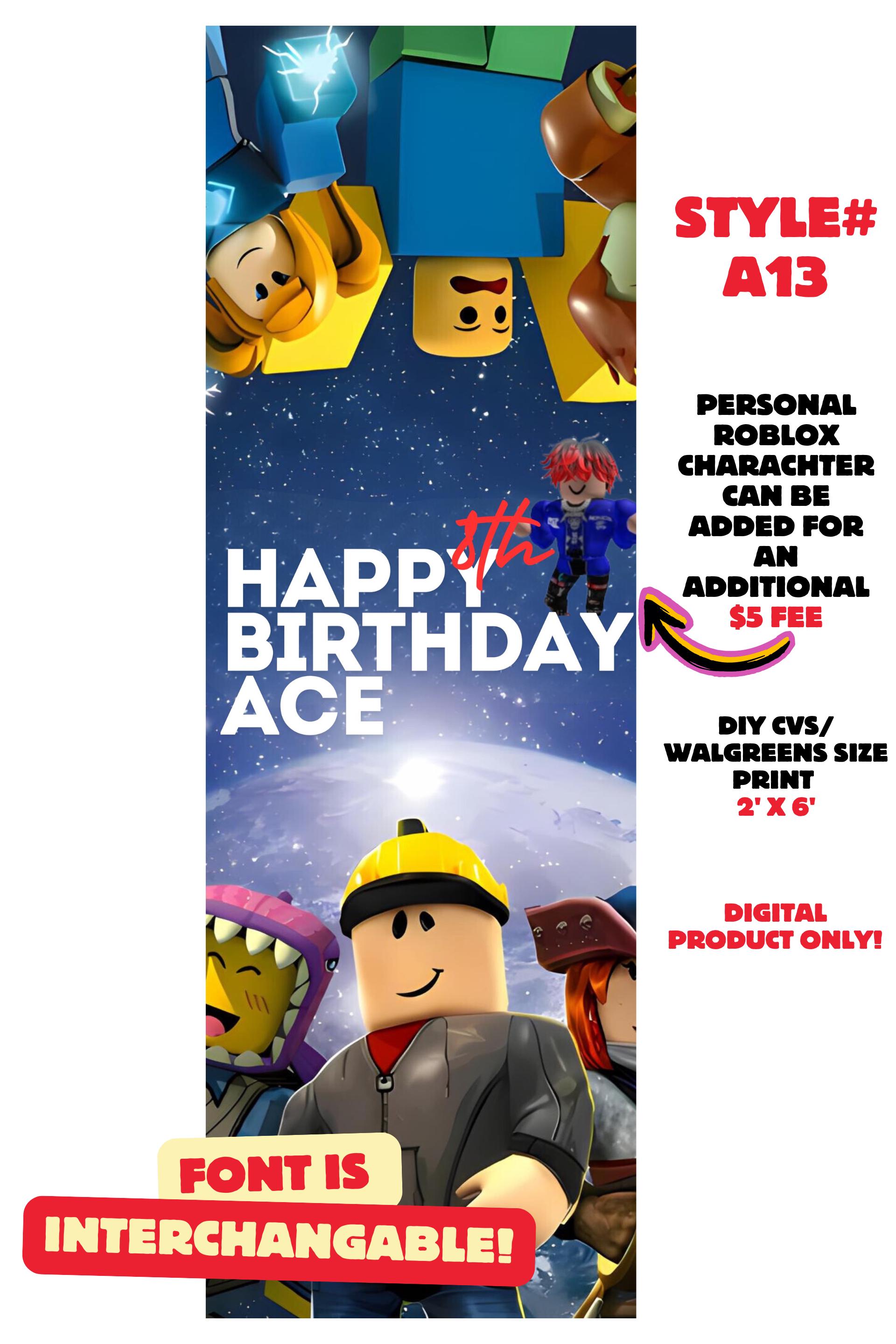 Roblox Birthday Backdrop, Roblox Birthday, Gamer Party, Roblox Boys ...