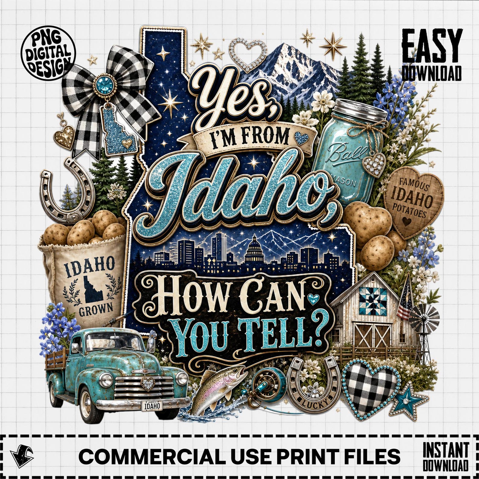 Idaho PNG, Idaho Clipart, Idaho State Png, Yes I'm From Idaho, Rustic ...