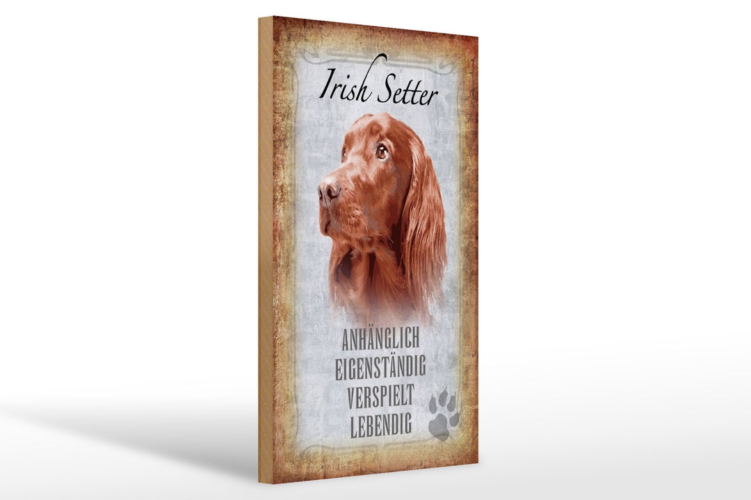 Wooden Sign Saying 20 X 30 Cm Irish Setter Dog Gift Wood Decoration ...