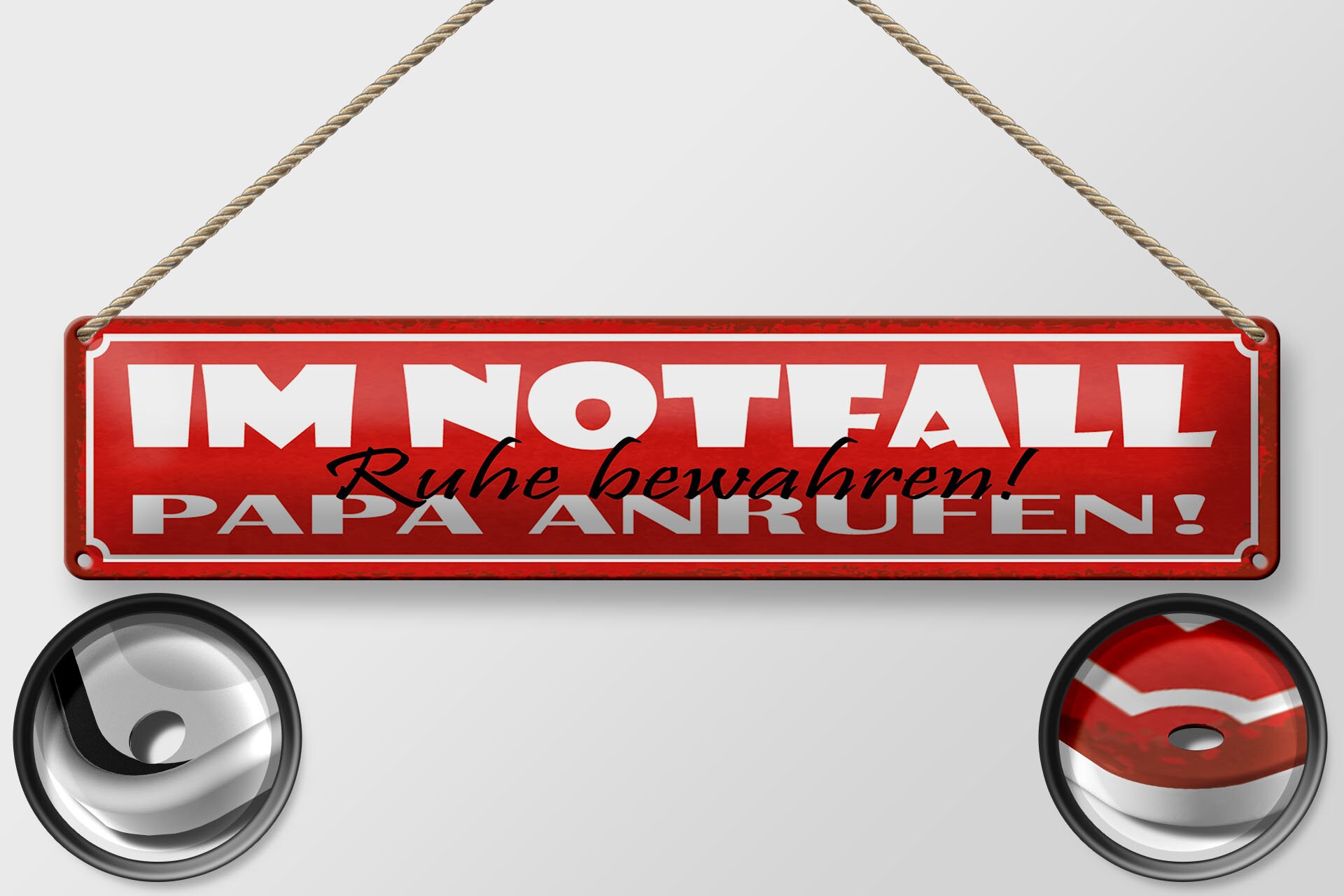 Blechschild Spruch 46x10 cm im Notfall Ruhe Papa anrufen Deko - Etsy.de