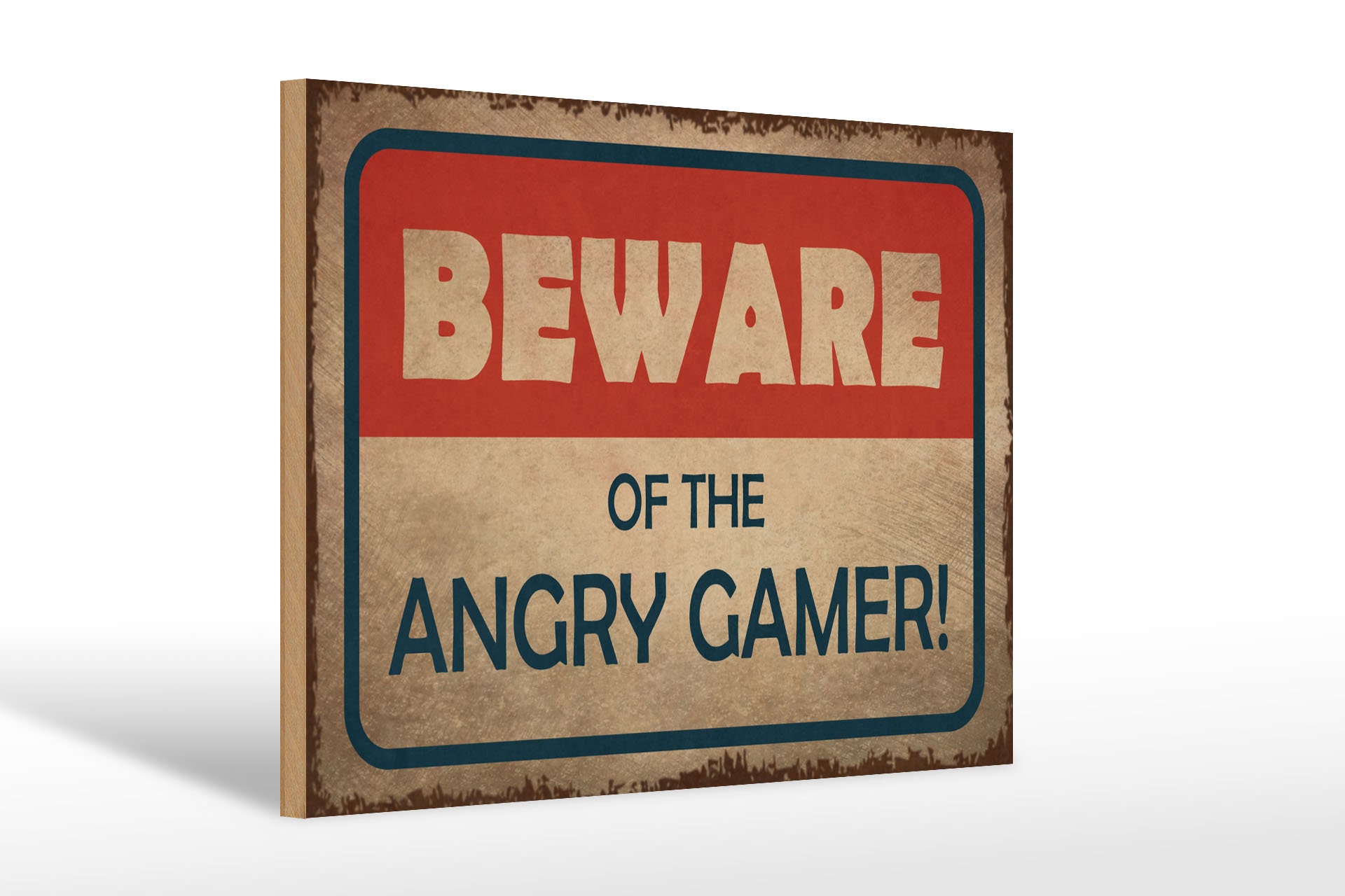 Wooden Sign Note 30 X 20 Cm Beware of the Angry Gamer Decoration Sign ...