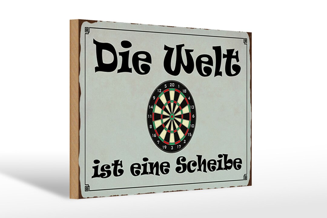Wooden Sign Slogan 30 X 20 Cm Darts the World is a Disc - Etsy
