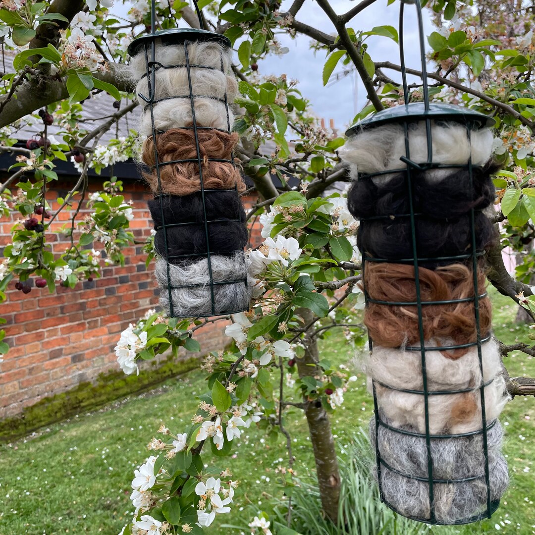 Alpaca Bird Nesting Material: Hanging Cylinder Holder, 100% Natural ...
