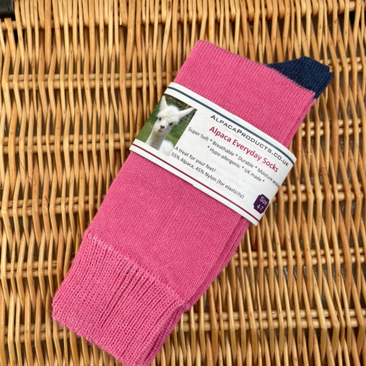 Alpaca Socks Wool Everyday Dress Socks Contrasting Colours Made in GB ...