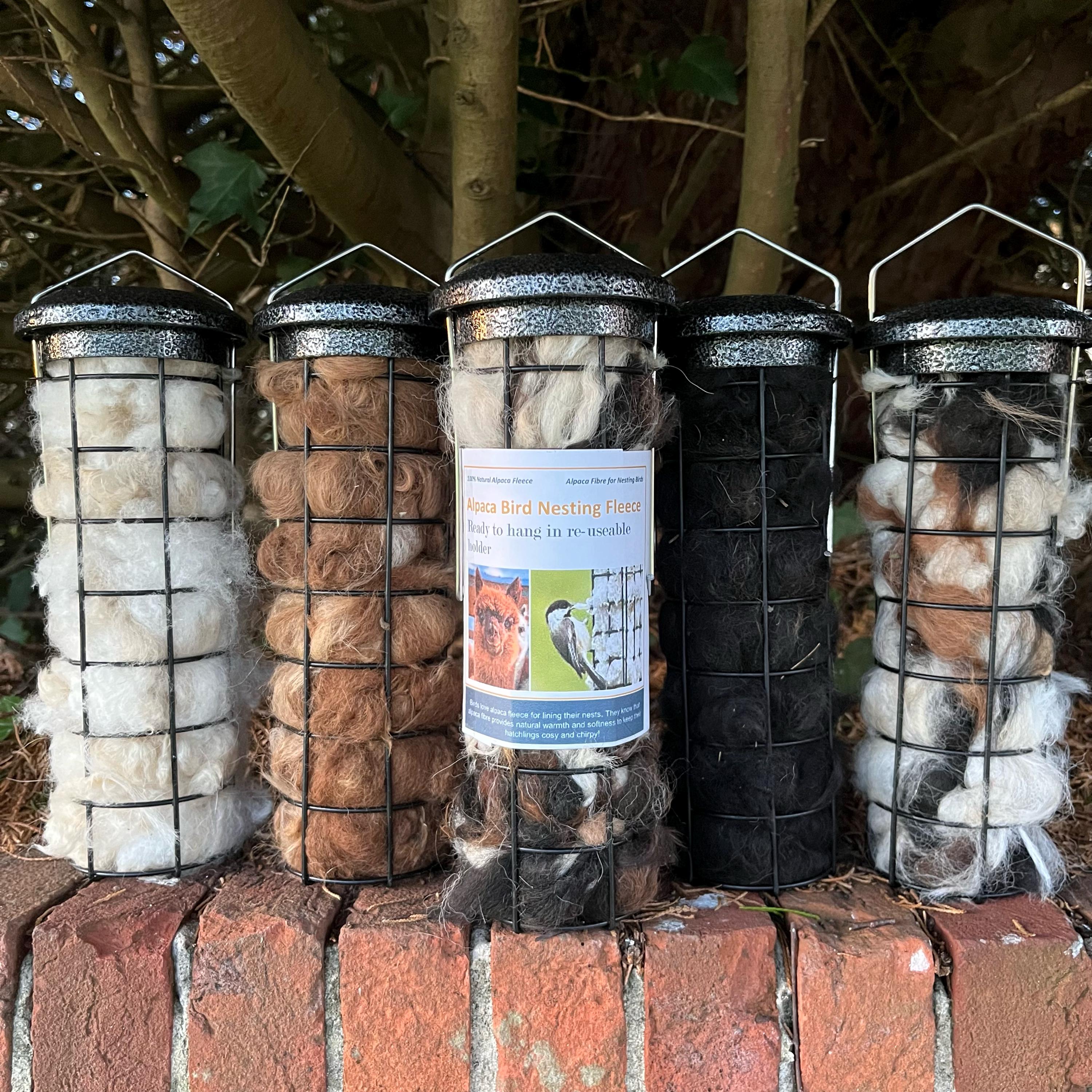 Alpaca Bird Nesting Material: Hanging Cylinder Holder, 100% Natural ...