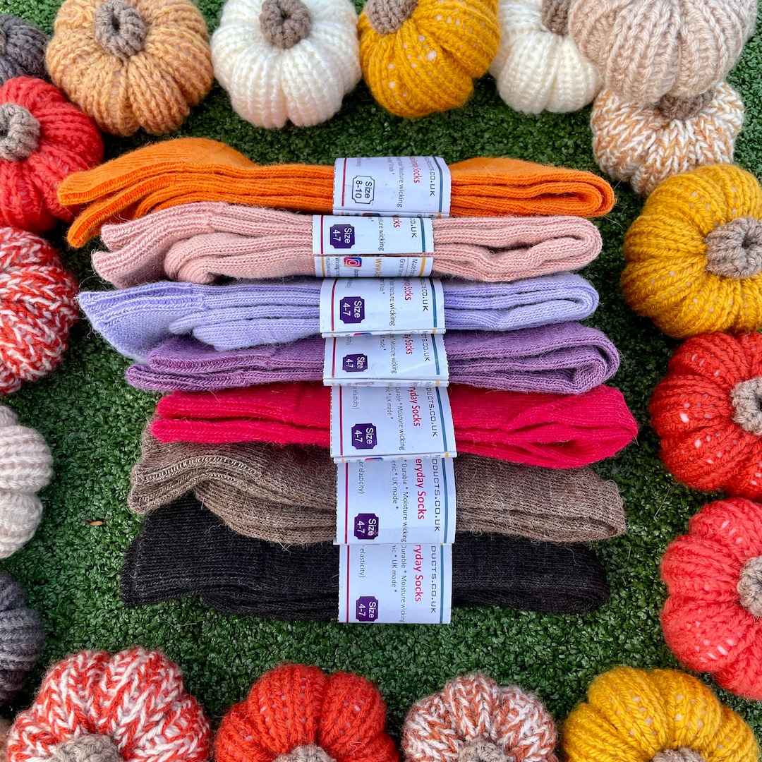 Alpaca Socks Wool Everyday Dress Socks | Solid Colours | Made in GB ...
