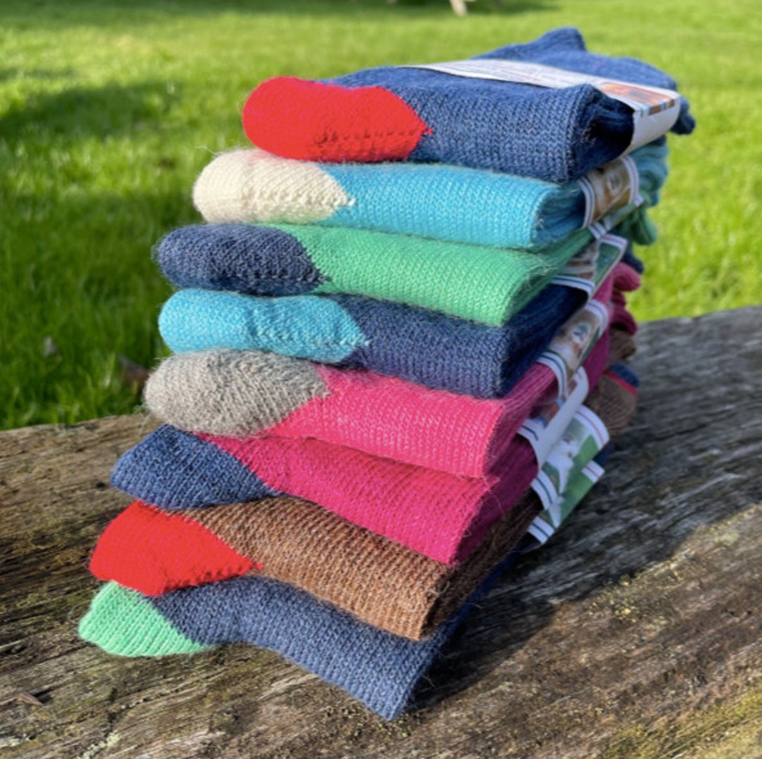Alpaca Socks Wool Everyday Dress Socks | Contrasting Colours | Made in ...