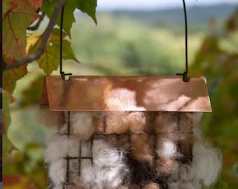 Alpaca Bird Nesting Material in Ring Hanging Holder 100% Natural Alpaca ...