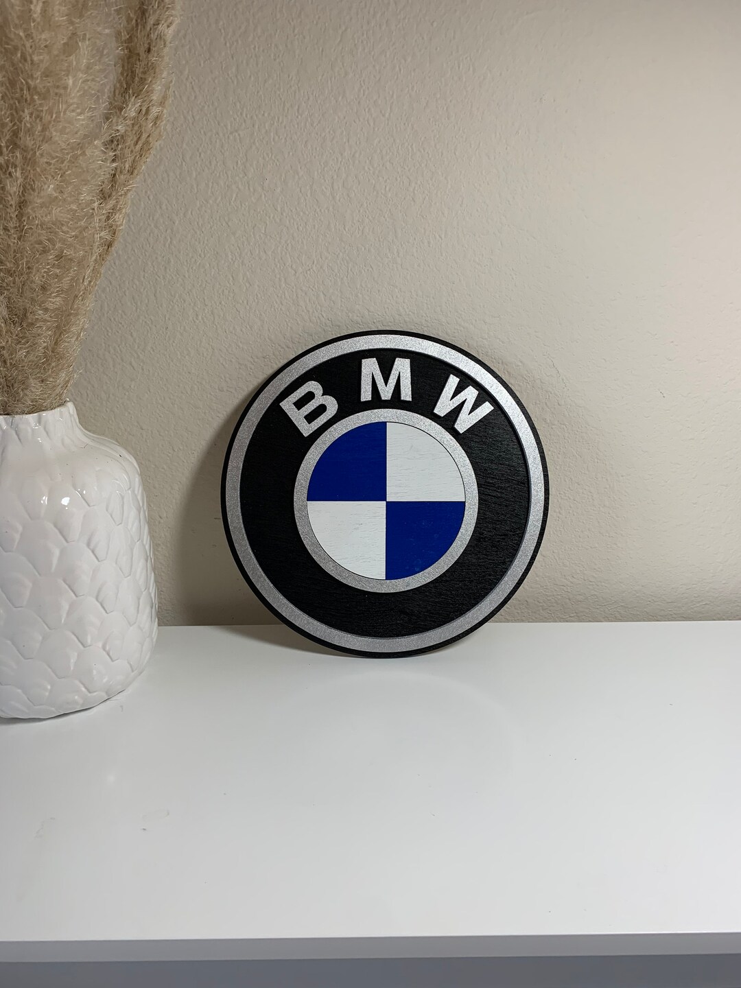 BMW Emblem Sign Wall Art, German Car Logo, Garage Wall Sign, Mancave ...
