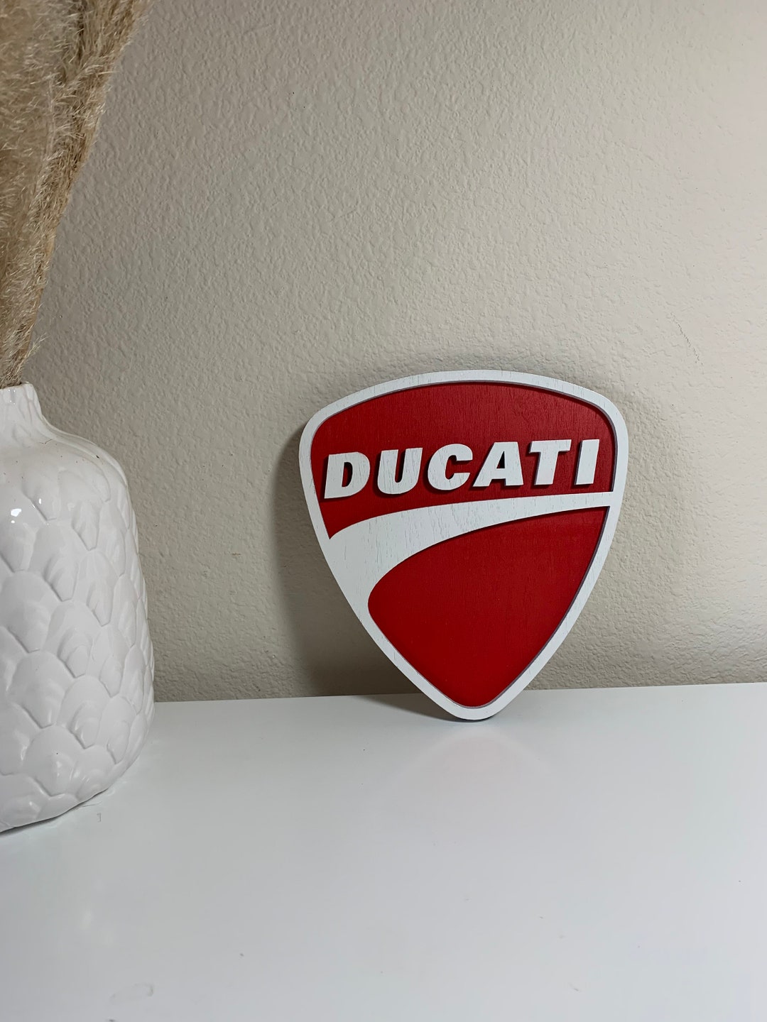 Ducati Emblem Sign Wall Art, Italian Motorcycle Logo, Garage Wall Sign ...